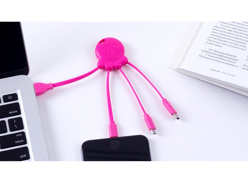XOOPAR OCTOPUS 2 - All-in-one adapter - Pink (XP61040.24A) cena ...