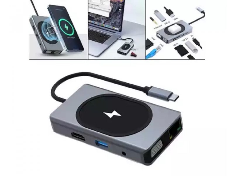 FAST ASIA Adapter TIP-C HUB 9 u 1 + wireless punjenje cena ...