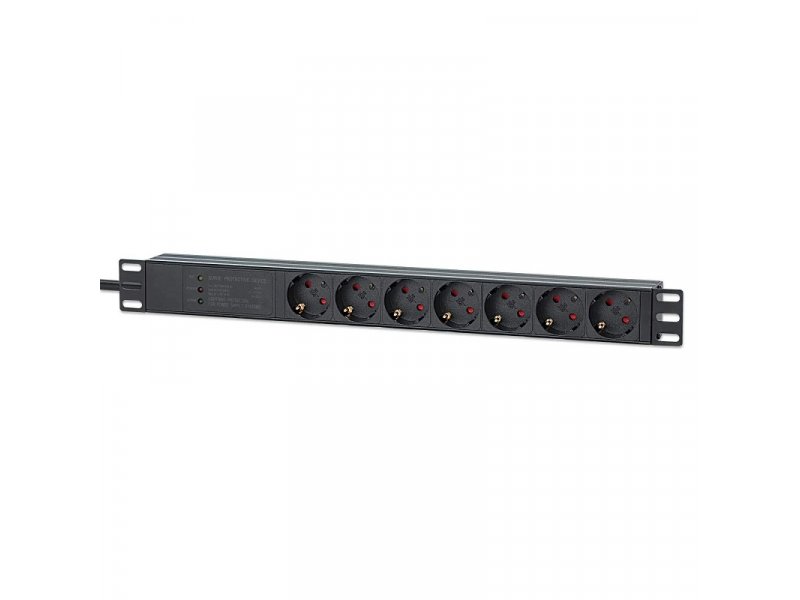 INTELLINET PDU letva 19 1U Rackmount 7-Output, 3m, Black, produžni kabl ...