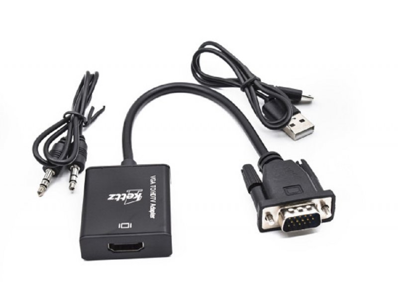 KETTZ Adapter VGA na HDMI konvertor + audio 3.5mm V2H(29072) cena ...