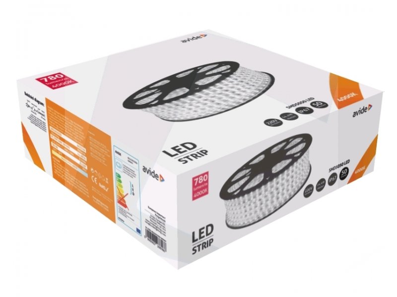 AVIDE ABLS220V5050-60NW67 LED Strip 220V 12W 4000k 50m cena ...
