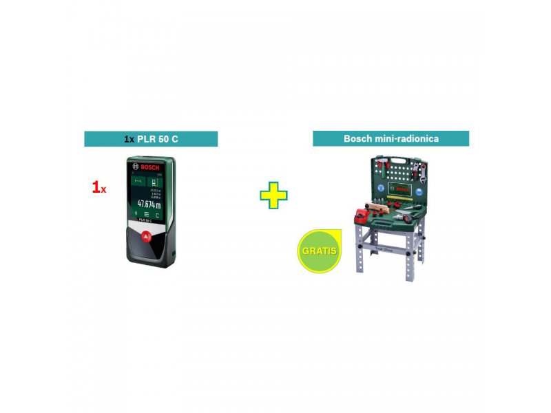 BOSCH ZELENI ALAT PLR 50 C, laserski daljinomer + poklon igracka Bosch ...