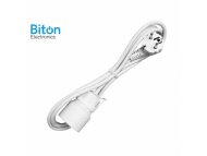 BITON ELECTRONICS Priključni kabl sa utikačem i natikačem beli 3 met ...